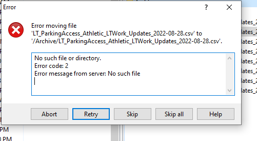 Error While Move File From Root To Other Folder Support Forum Winscp